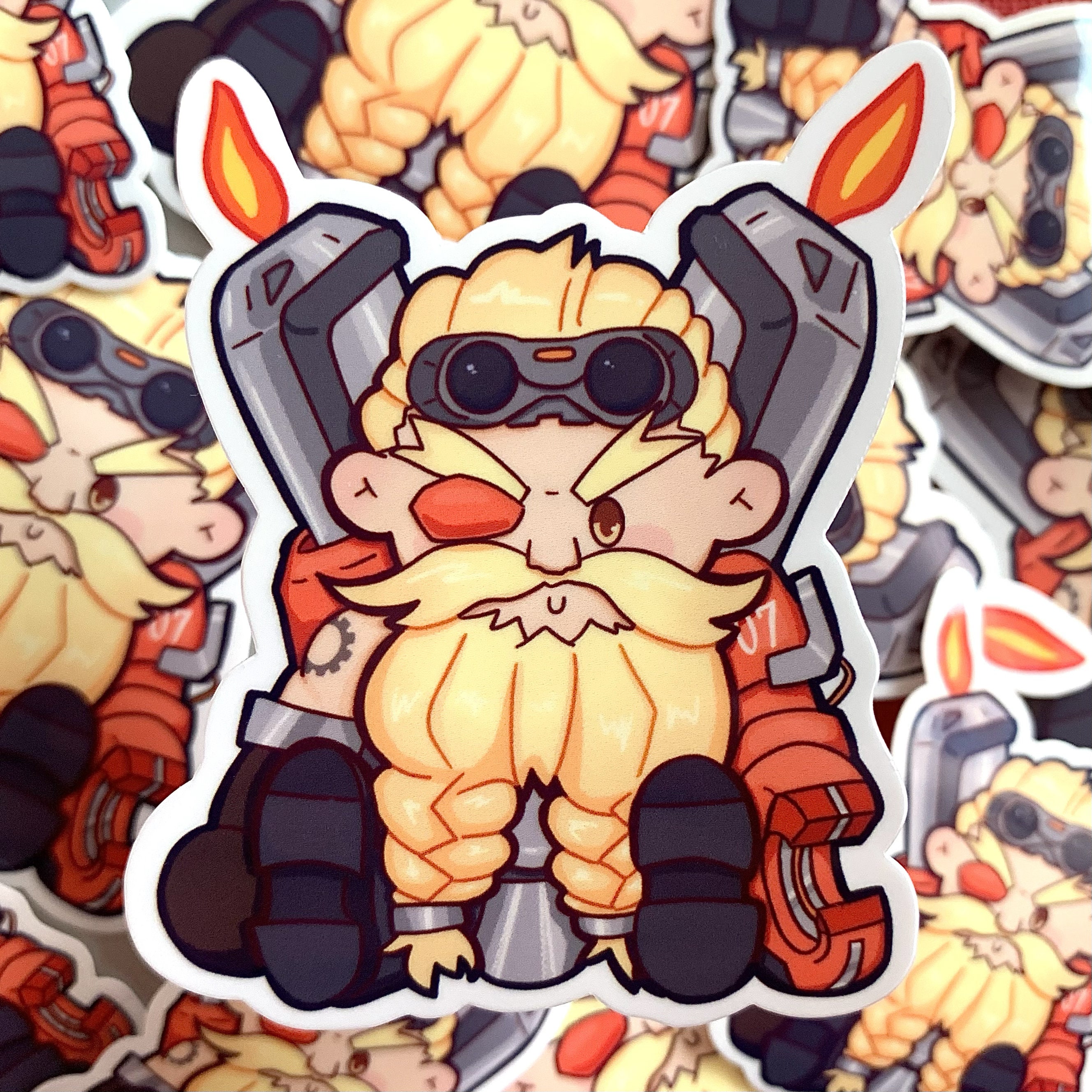 Overwatch Mini Torbjorn Vinyl Stickers for Laptop Notebook Planner ...