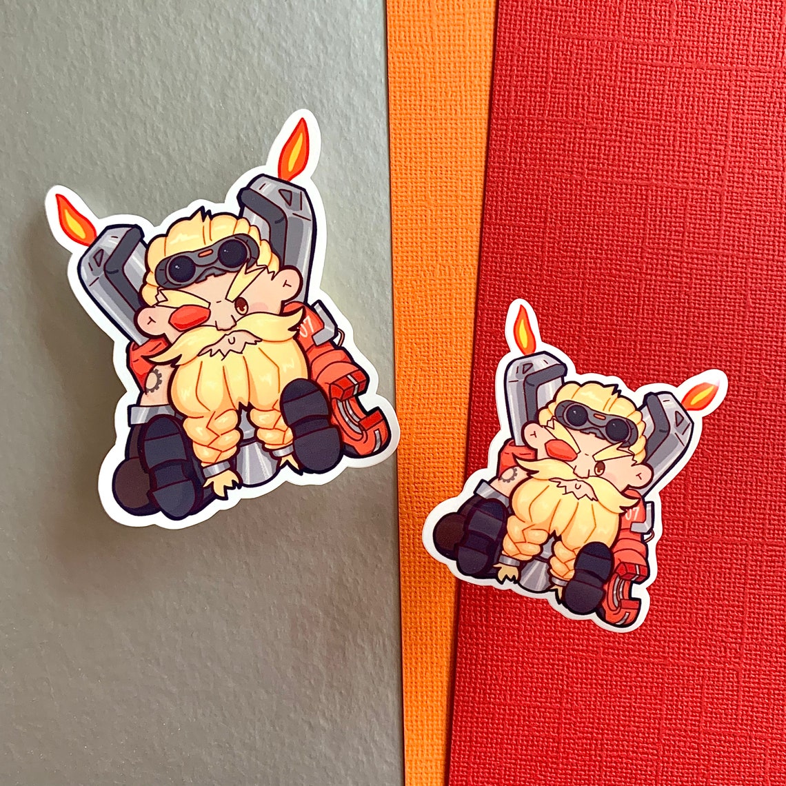 Overwatch Mini Torbjorn Vinyl Stickers for Laptop Notebook Planner ...