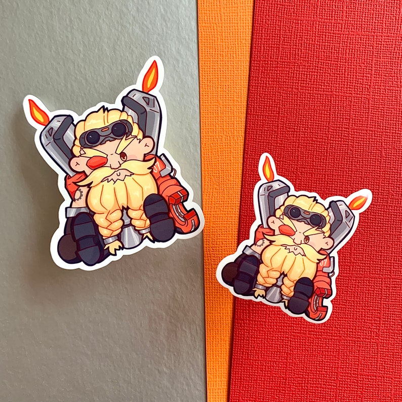 Overwatch Mini Torbjorn Vinyl Stickers for Laptop Notebook Planner ...
