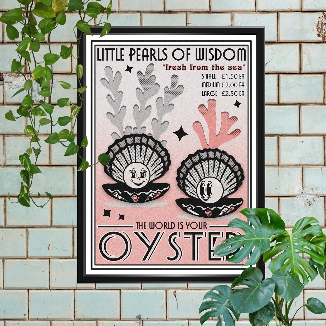 Retro Vintage | Inspired Pearls of Wisdom Art Poster | the World is ...