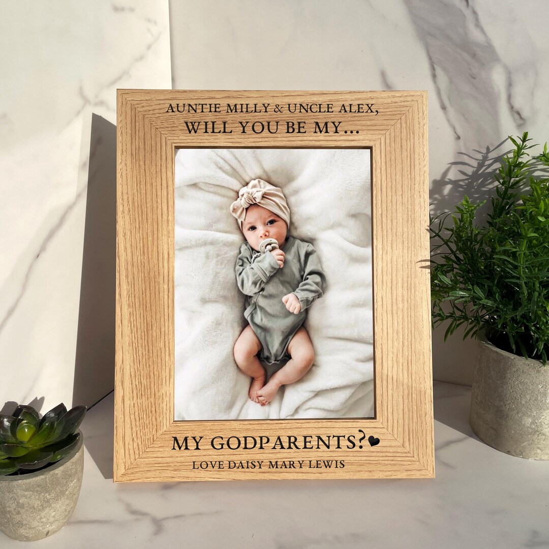Will You Be My Godparents Custom Photo Frame Godparents Gift Engraved ...