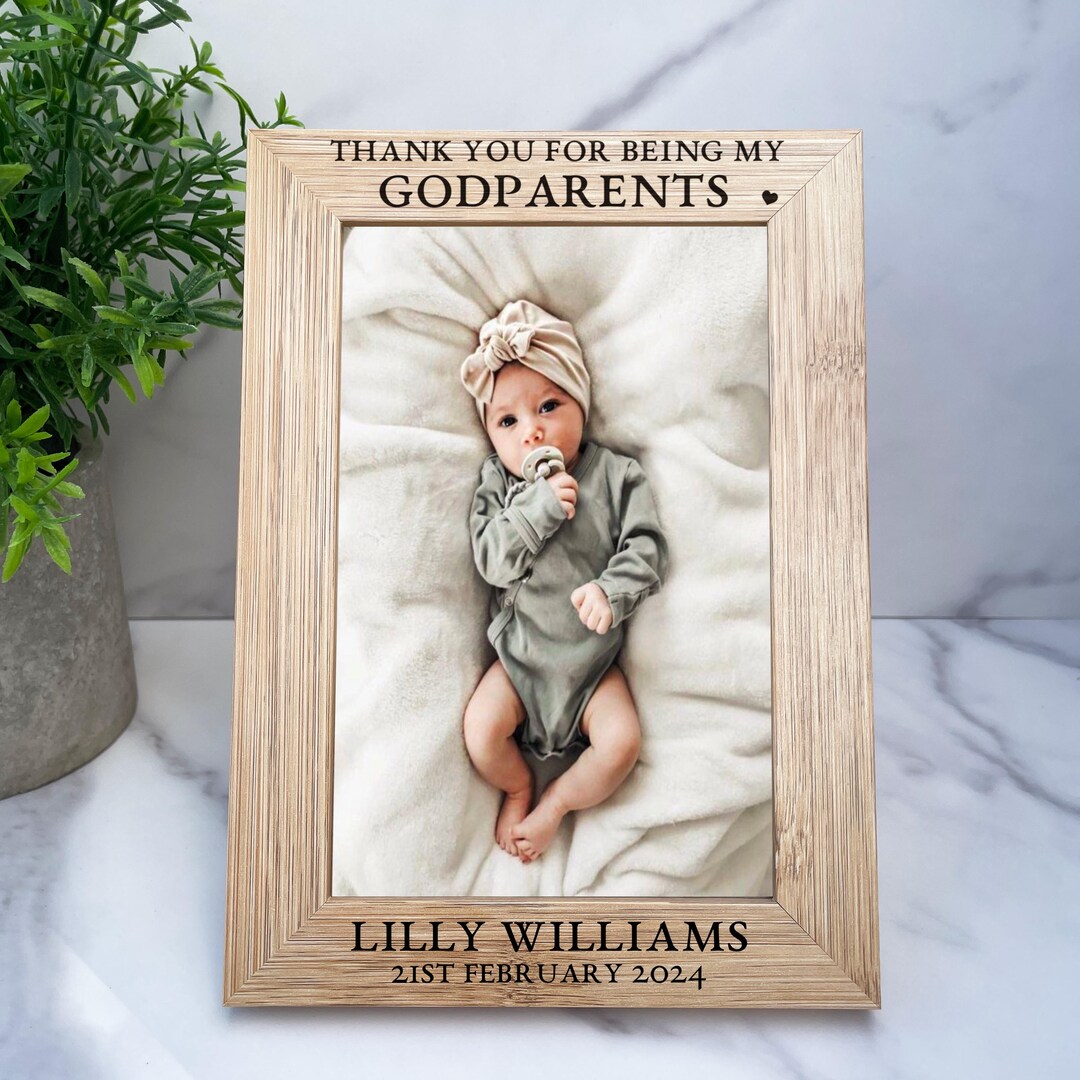Thanks for Being My Godparents Custom Photo Frame Godparents Gift ...