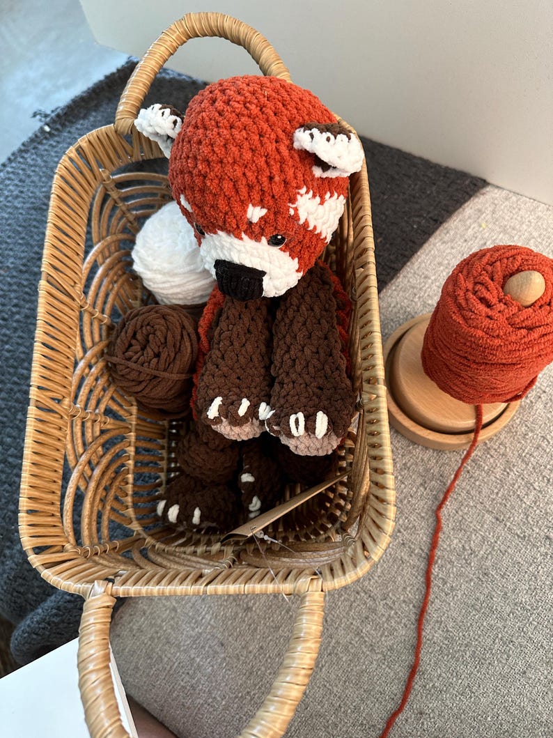 Red Panda, Chenille, Low Sew Pattern, Snuggler, Amigurumi, Pattern ...