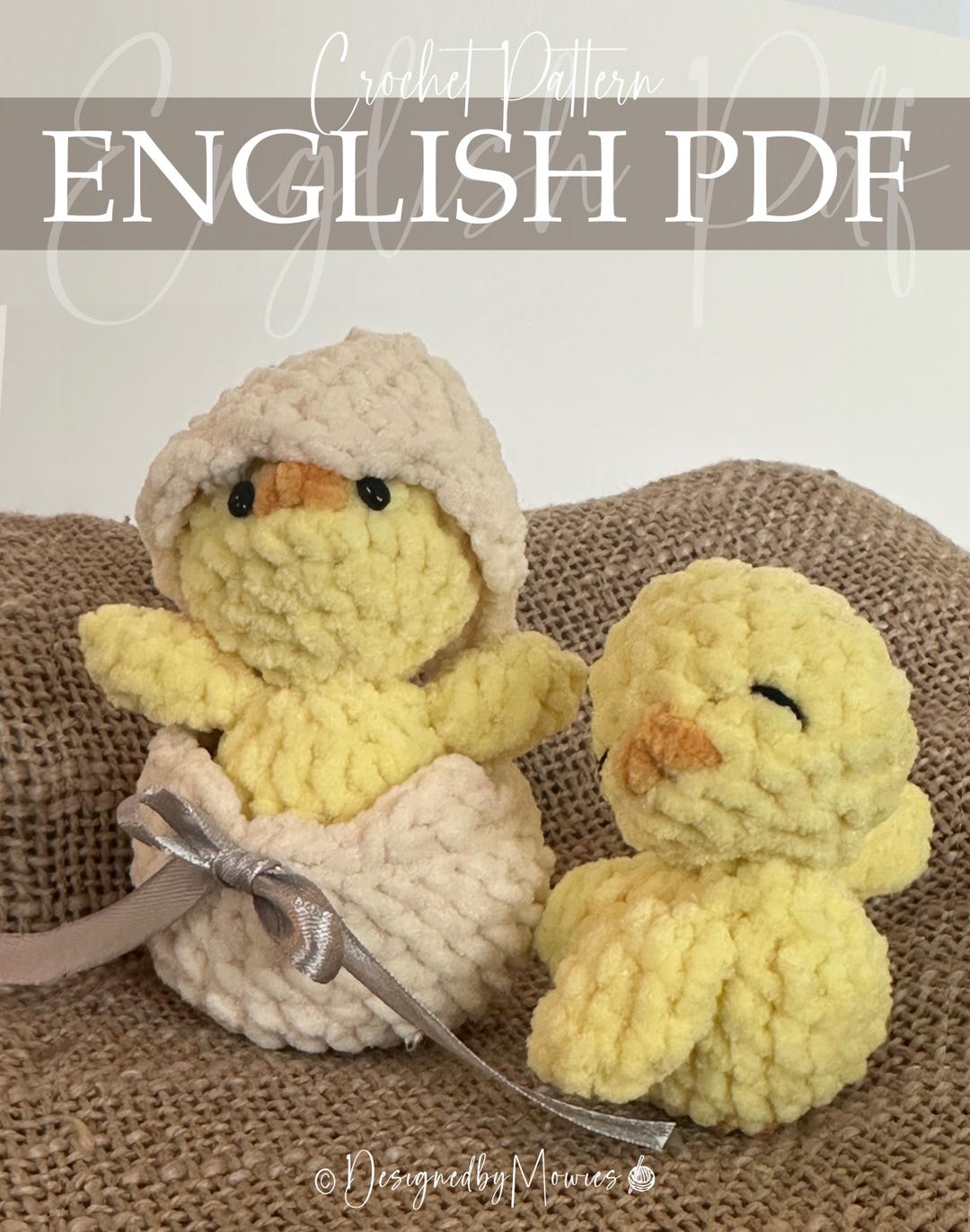 Easter Chick Crochet Pattern PDF • Sleeping Chick & Hatching Chick in ...