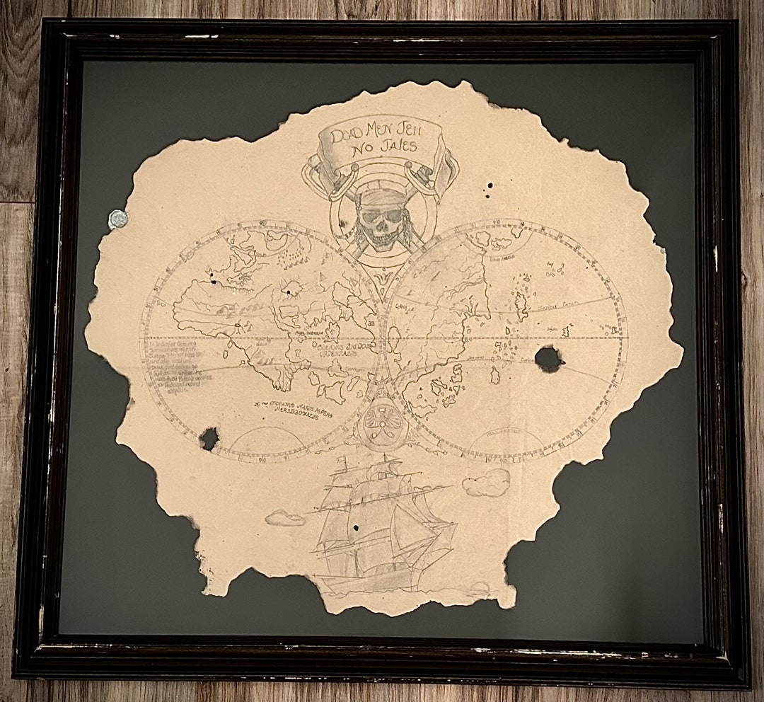 Framed Pirate Map - Etsy