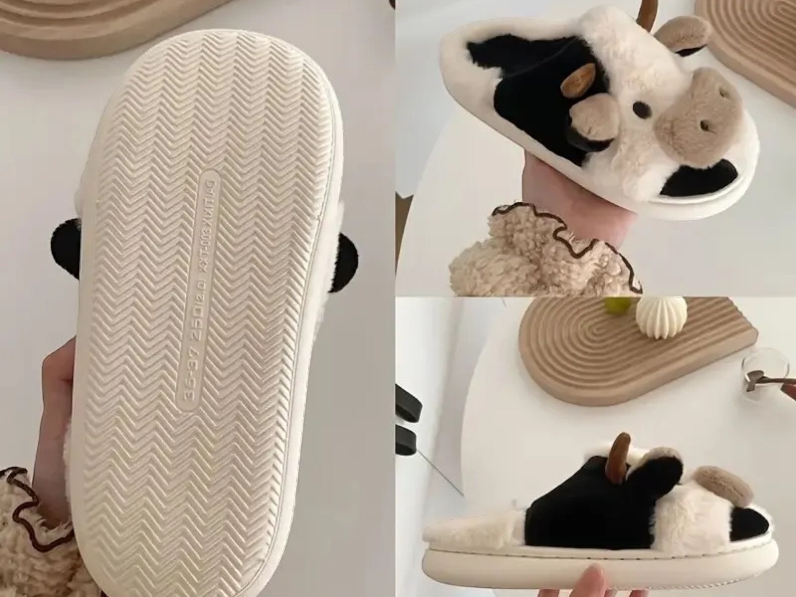 Cartoon Cute Cow House Slippers Warm and Cozy Women's - Etsy