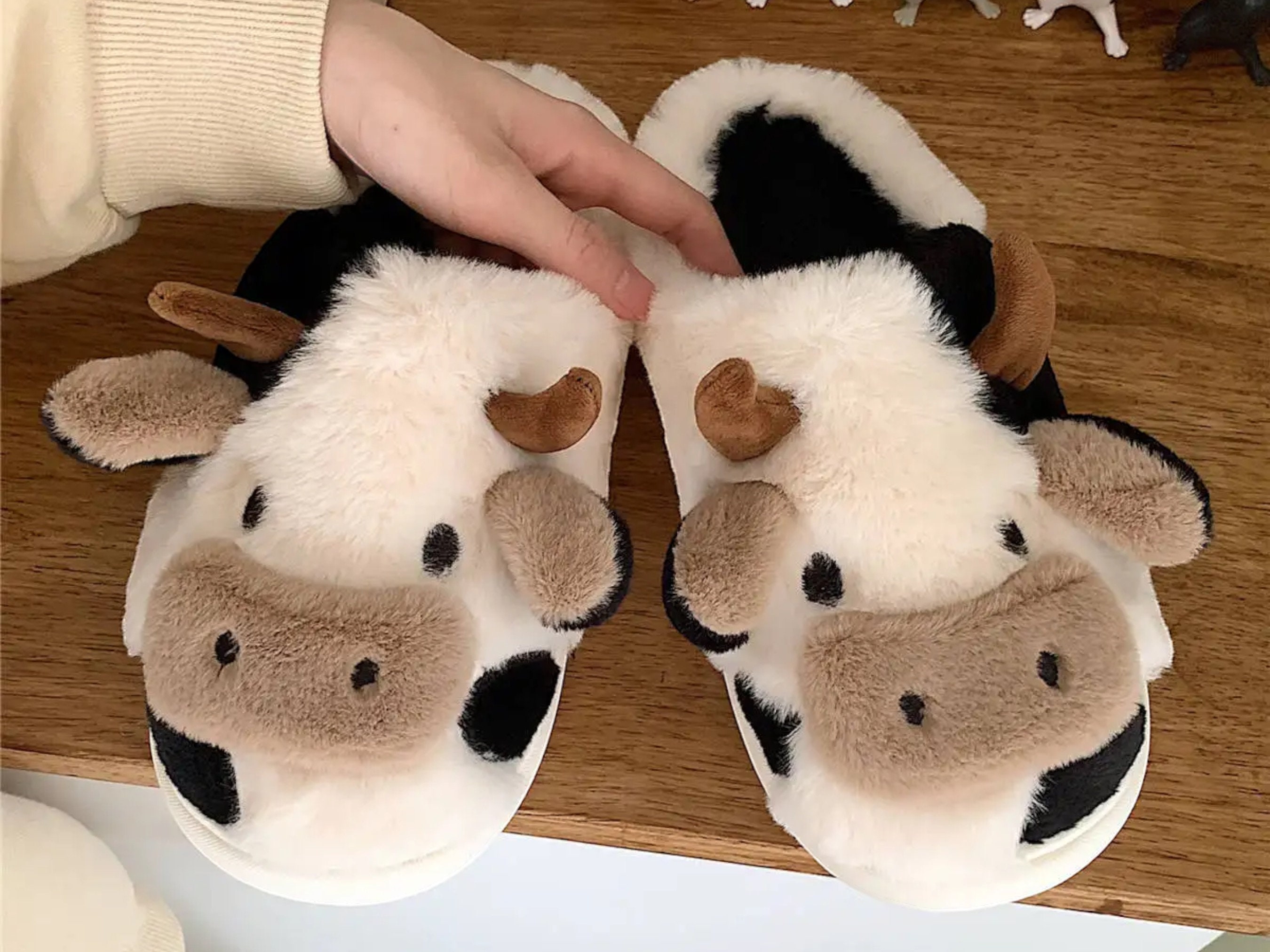 Cartoon Cute Cow House Slippers Warm and Cozy Women's - Etsy