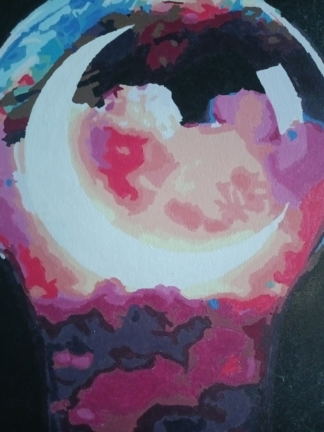Light-bulb Moon Painting - Etsy