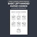 Basic Left-handed Guitar Chord Chart, Easy Guitar Chord Chart for ...