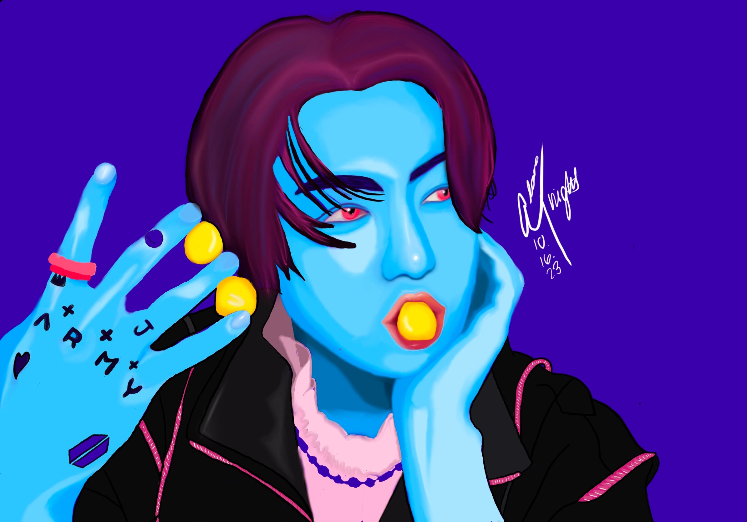 Neon Concept Digital Print/ Jungkook of BTS - Etsy