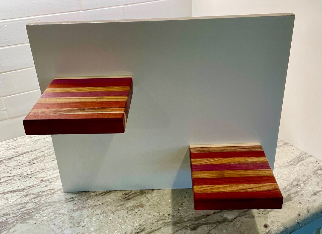 Mini Floating Shelves - Zebra, Purpleheart, Walnut, Canary, Paduk, and ...