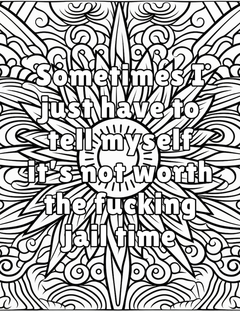 Swear Words Colouring Pages Adult Colouring Mindful Colouring Quotes ...
