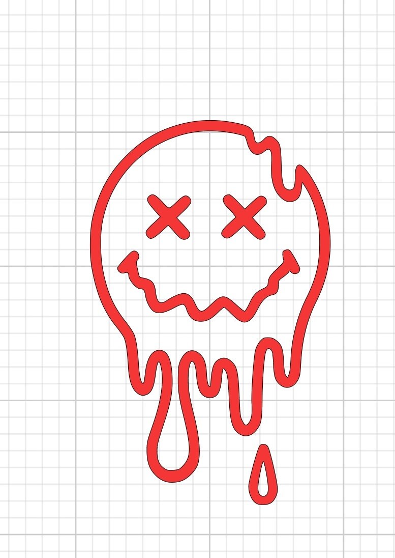 Drippy Smiley Face Premium Vinyl Decal Multiple Colors - Etsy