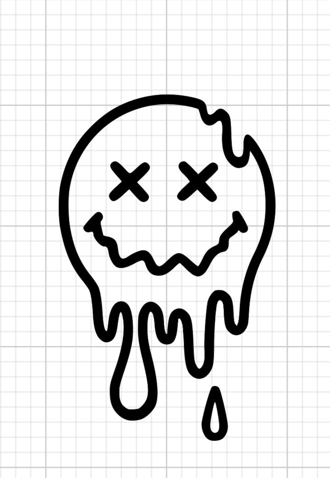 Drippy Smiley Face Premium Vinyl Decal Multiple Colors - Etsy