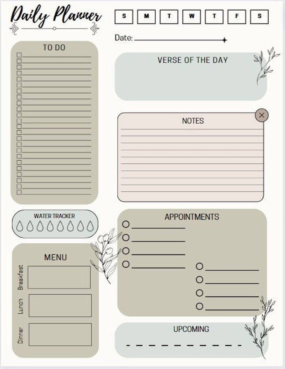Daily & Weekly Planner Pages *printable* - Etsy