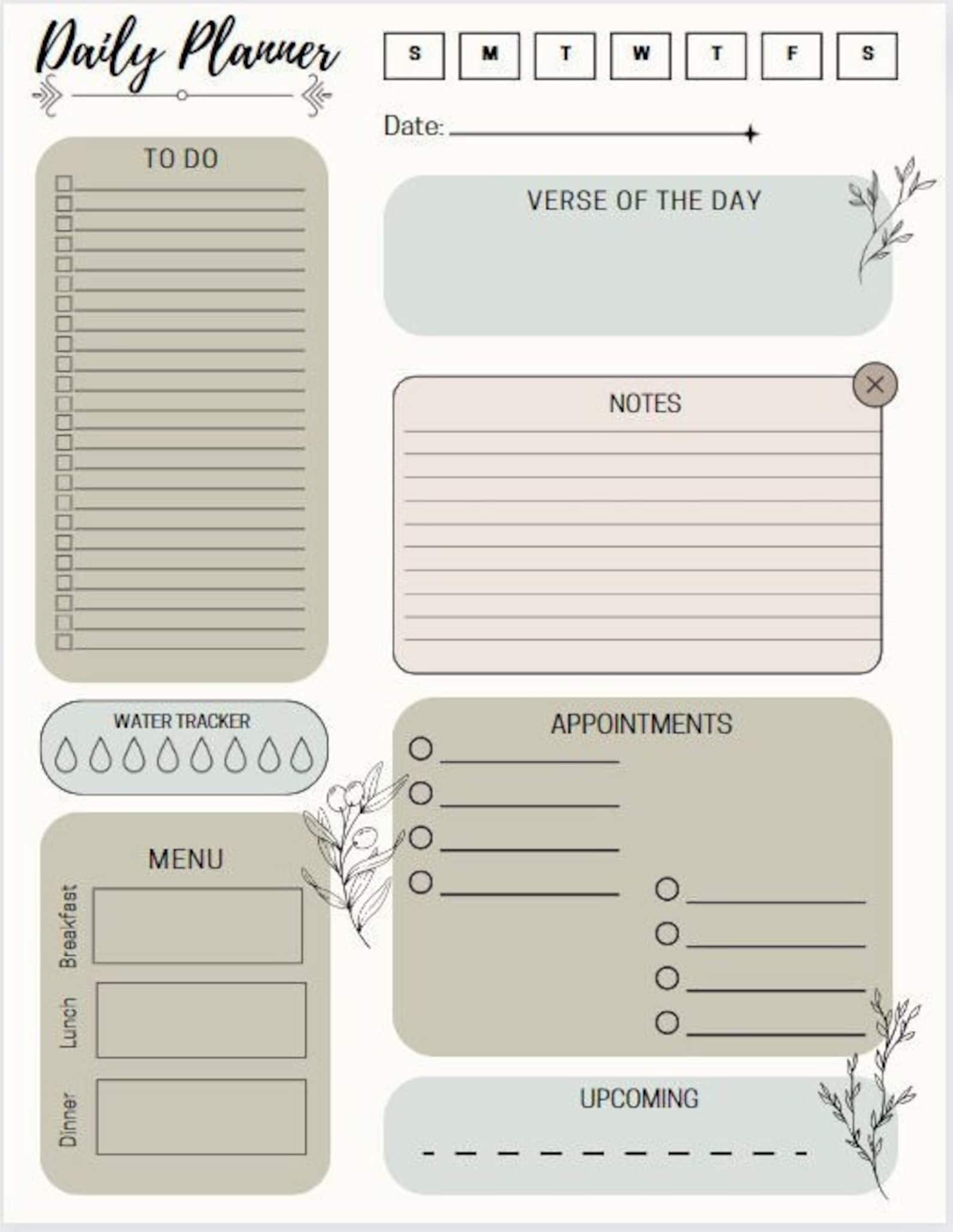 Daily & Weekly Planner Pages *printable* - Etsy