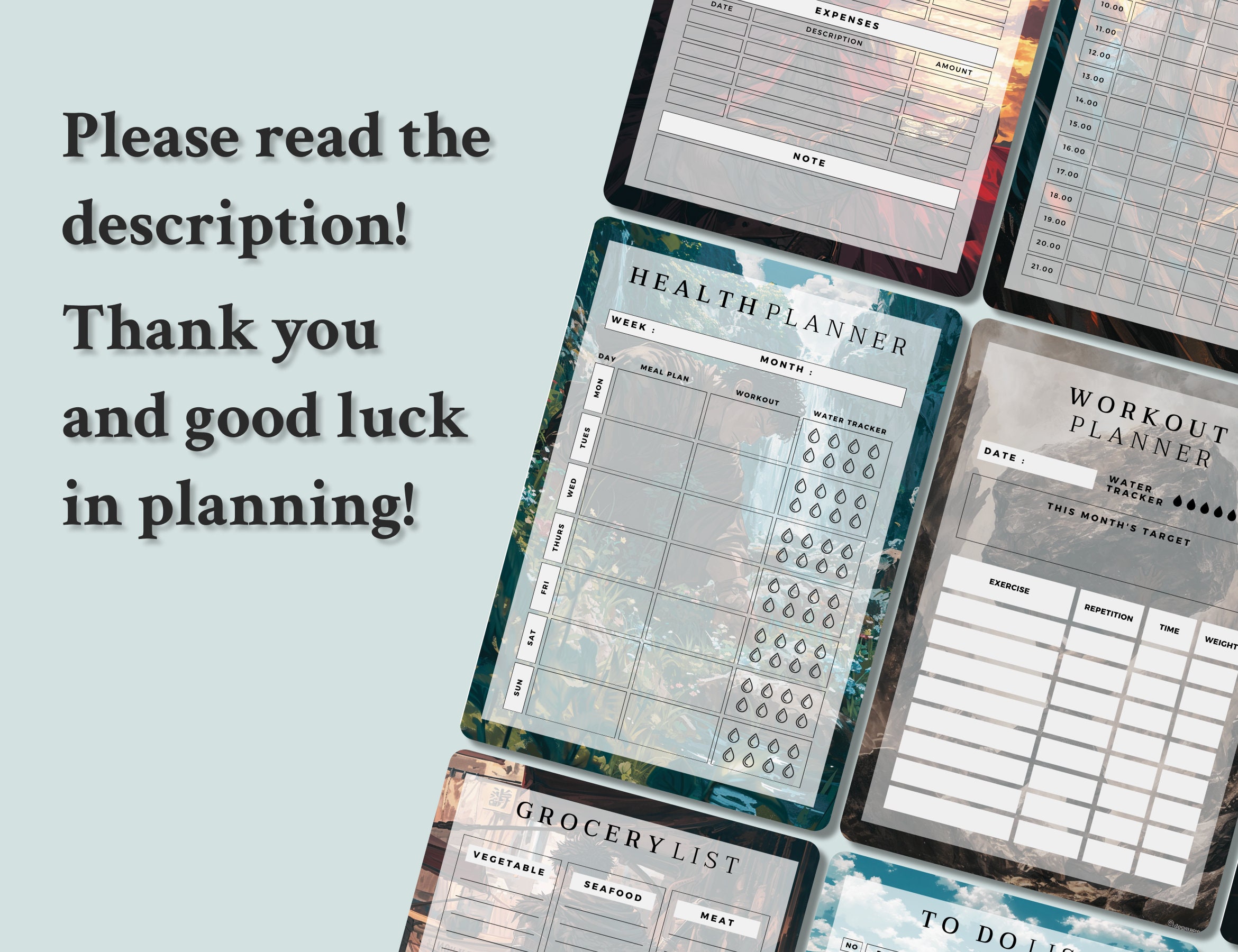 ADHD Planner Anime Planner Berserk CANVA & PRINTABLE Digital Download ...