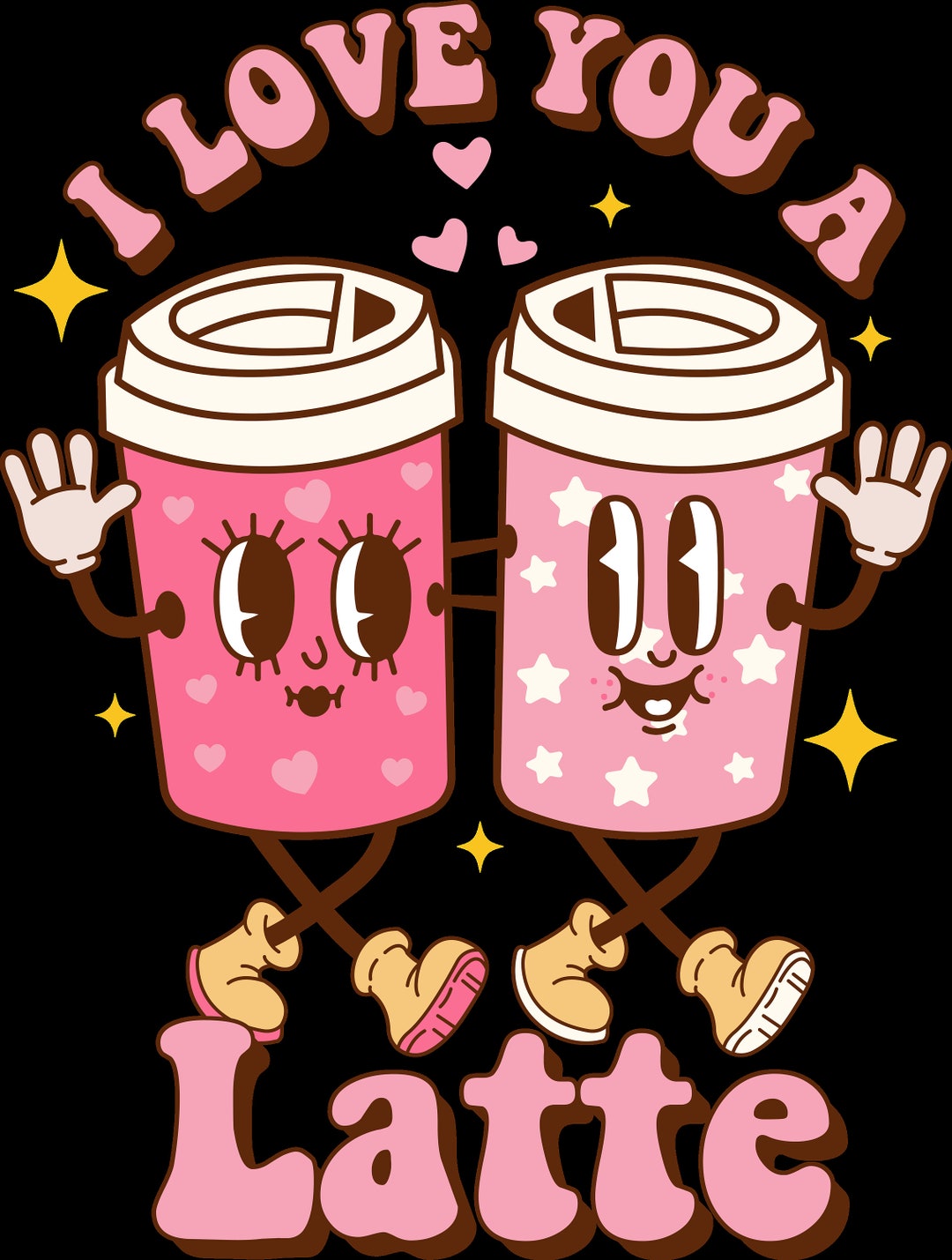 Valentine I Love You a Latte Retro Valentines Day Png, Valentine Png ...