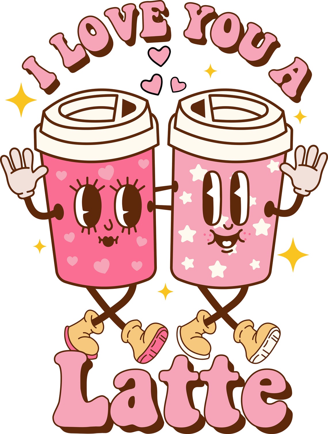 Valentine I Love You a Latte Retro Valentines Day Png, Valentine Png ...