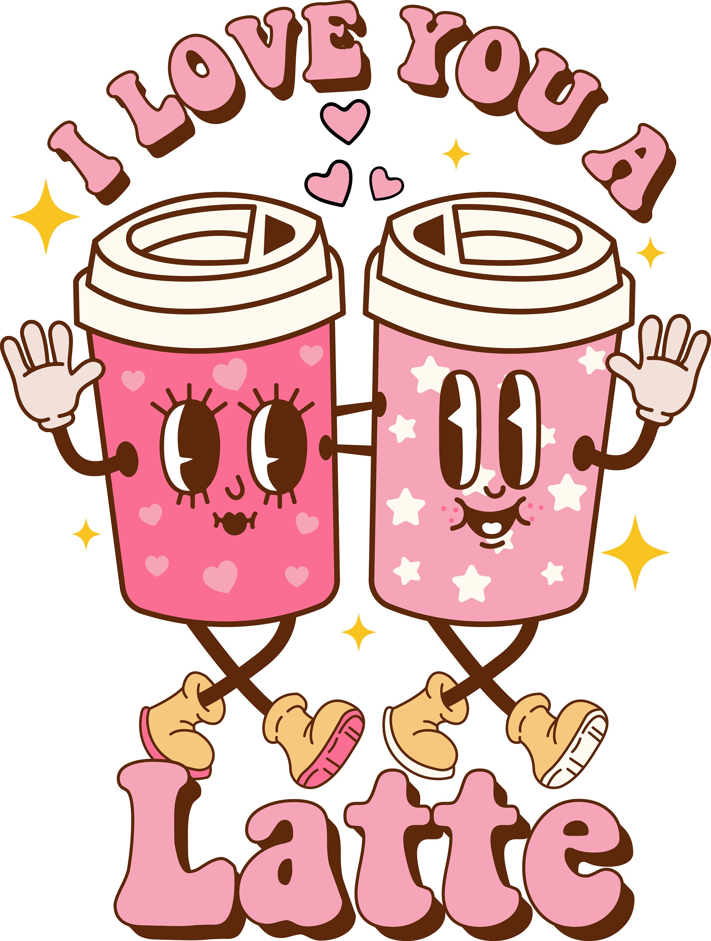 Valentine I Love You a Latte Retro Valentines Day Png, Valentine Png ...