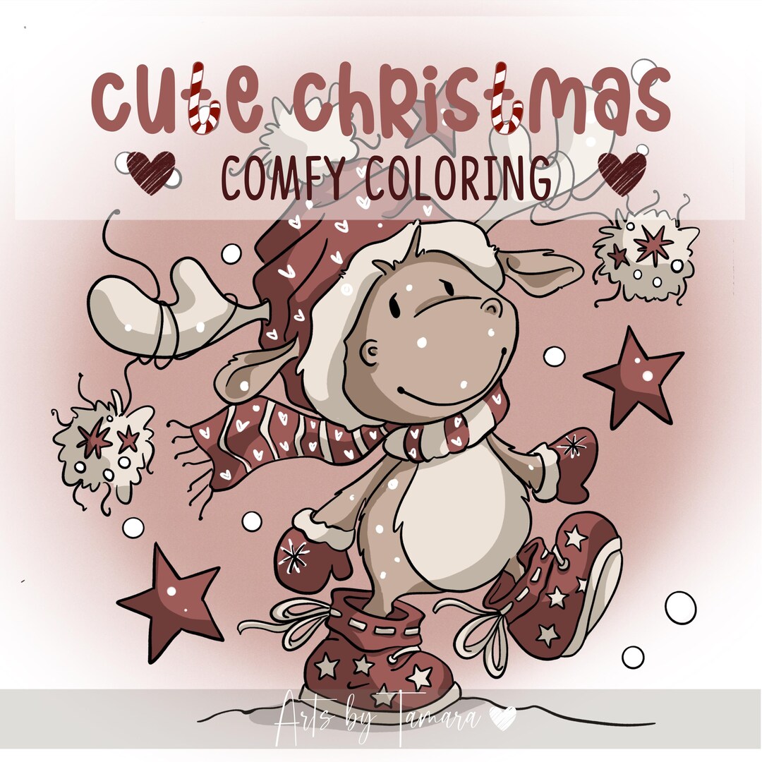Cute Christmas, Comfy Coloring – 15 Exclusive Hand-drawn Christmas ...
