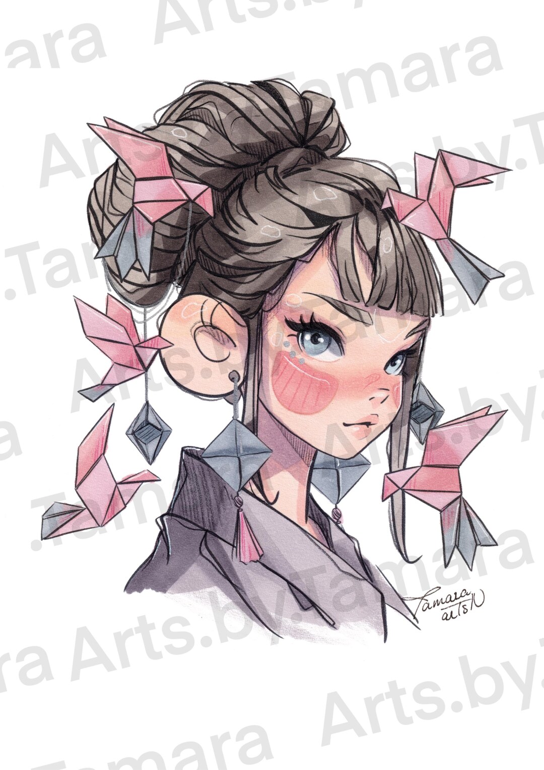Oriya - Lady of Origami, Charmed Character, Original Artworks, Digital ...