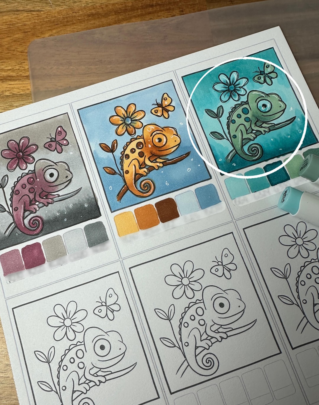 Color Palette Cards Printable, DIY Color Swatch Sheets for Markers ...