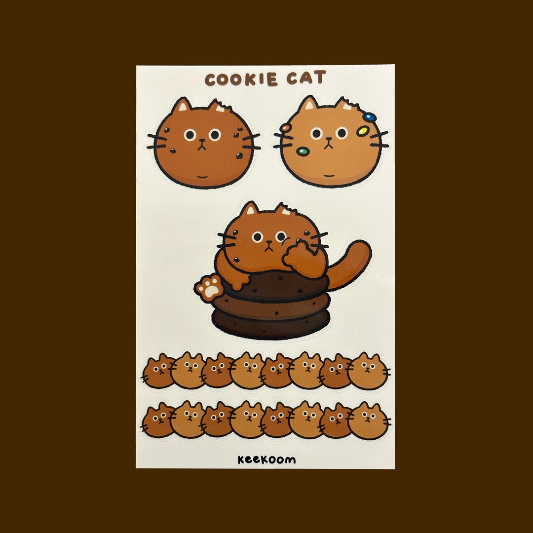 Cookie Cat Sticker Sheet - for Journal, Planner, Diary - Etsy