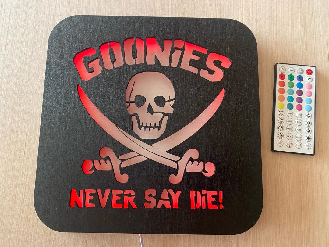 The Goonies Movie Never Say Die Led Lit Sign With Remote Control. Multi ...