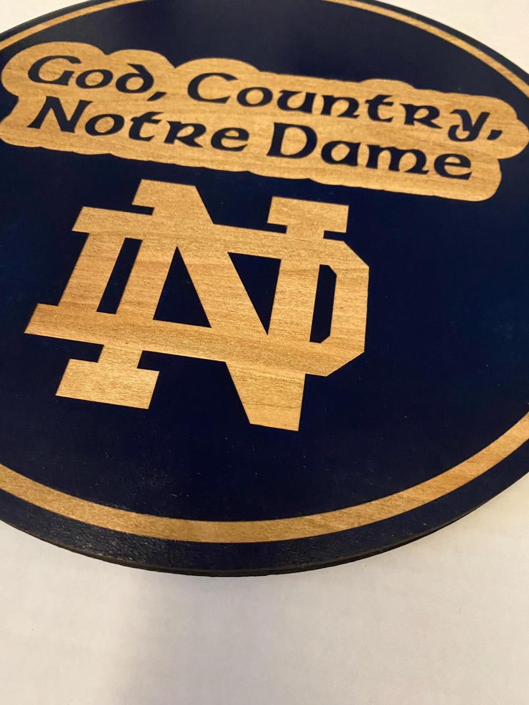 God, Country, Notre Dame Wood Engraved Sign. Multiple Sizes. Wall ...