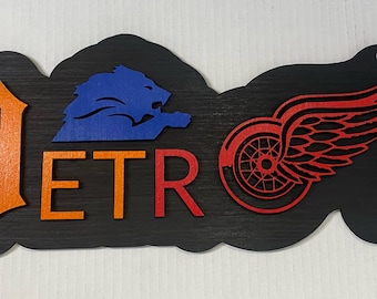 DETROIT Sports Sign-lions, Tigers, Red Wings Wall Art. Detroit Vs ...