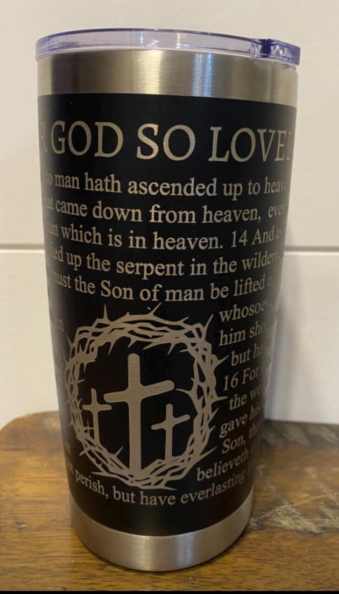 Bible Verse Engraved Cup Jesus Tumbler Drinkware for Bible Study ...