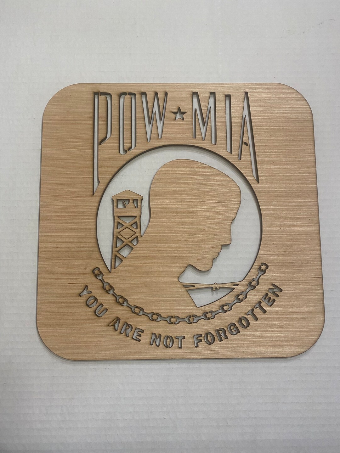 11” POW MIA Wood Stencil. 3/16” Thick. Military. Prisoner of War ...