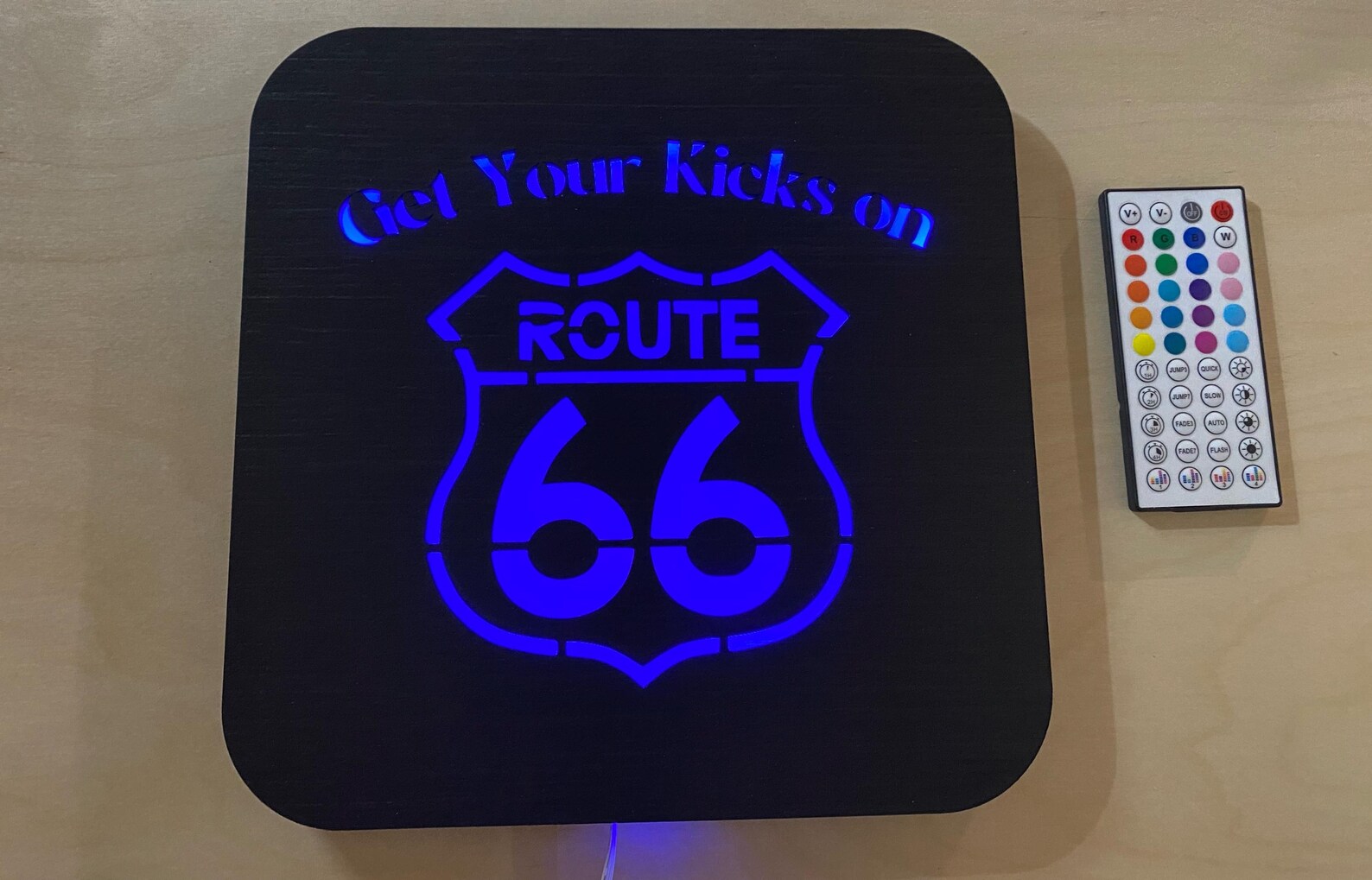 Route 66 Led Lit Sign With Remote Control. Multi Color Lights. Get Your ...