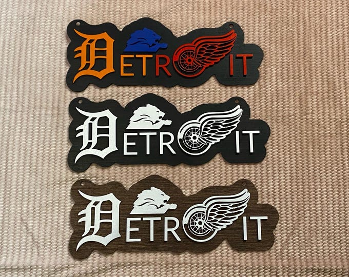DETROIT Sports Sign-lions, Tigers, Red Wings Wall Art. Detroit Vs ...