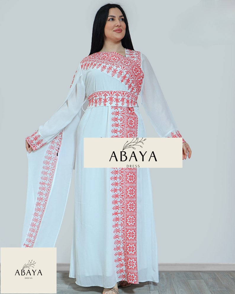 Thobe Dress From Palestine With Tatreez Embroidery and Ruffle Detail ...