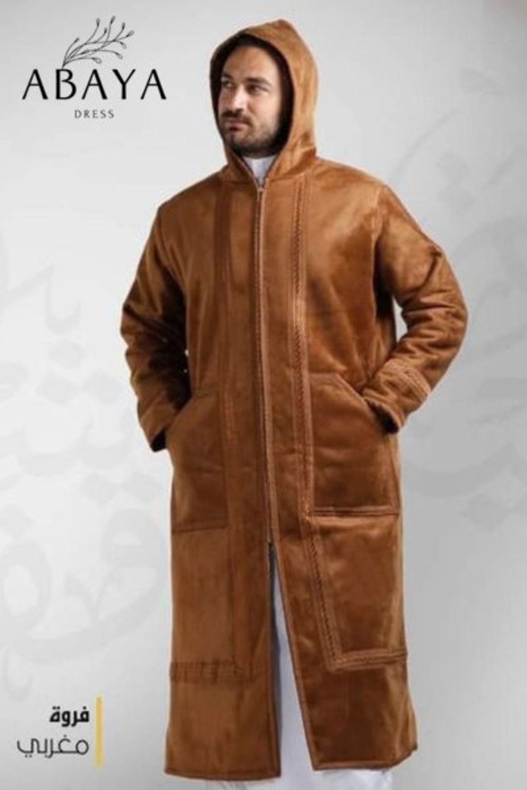 Farwa Bisht Fur Winter Coat for Men Moroccan Arabic High - Etsy UK