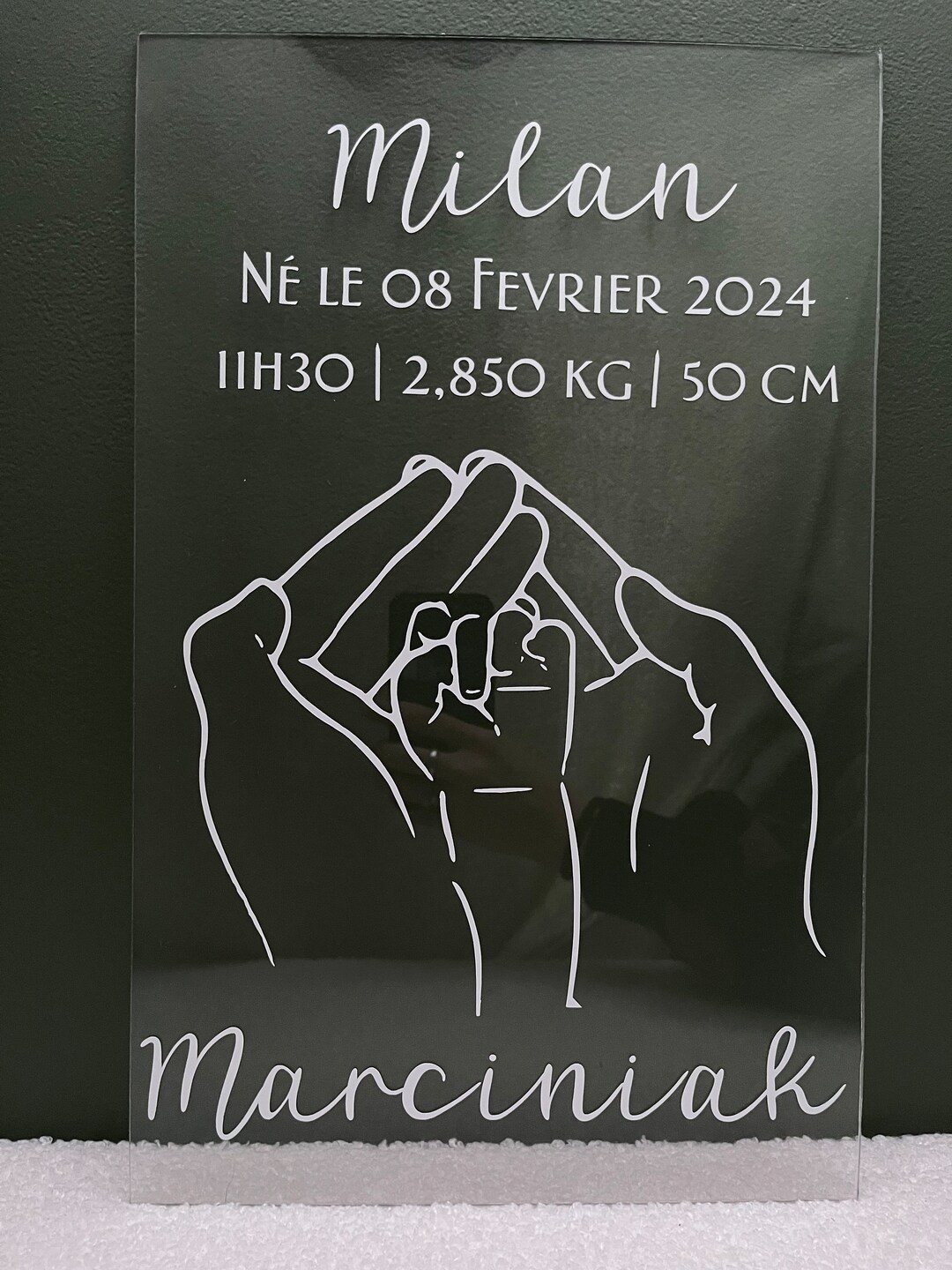 Personalized Acrylic Birth Plaque, Personalized Godmother Plaque, Birth ...