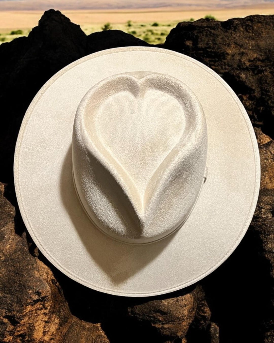 Corazon (heart) Vegan Suede Hat | Black Heart Crown | Ivory Heart Crown ...