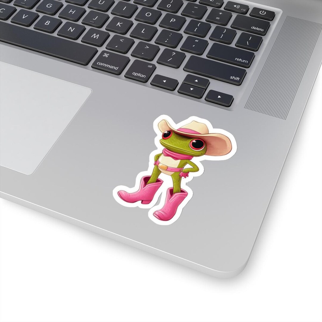 Cowboy Frog Sticker , Cute Vinyl Decal for Laptops, Frog Sticker ...