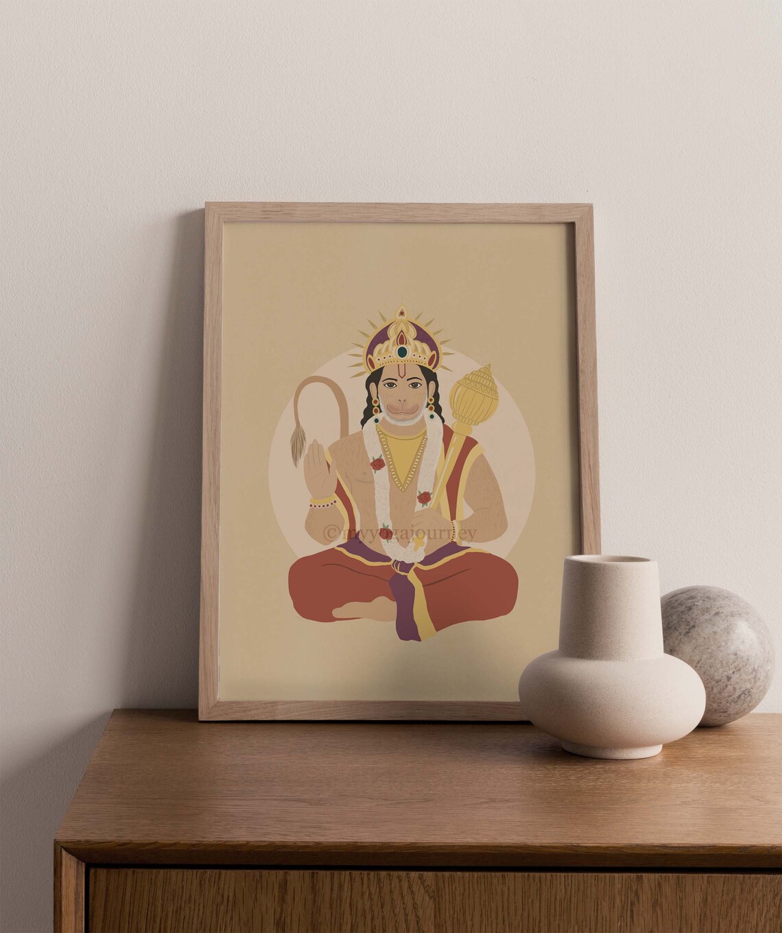 Hanuman, Hanuman Wall Art, Hindu Artwork, Hindu God Illustration ...
