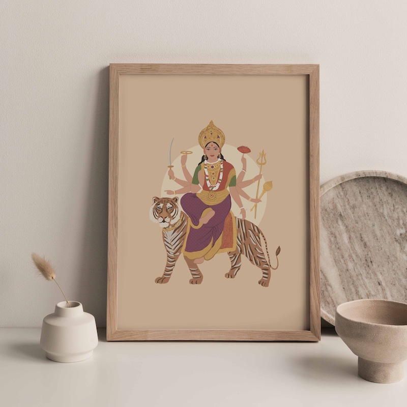 Durga Indian Goddess Art - Etsy UK