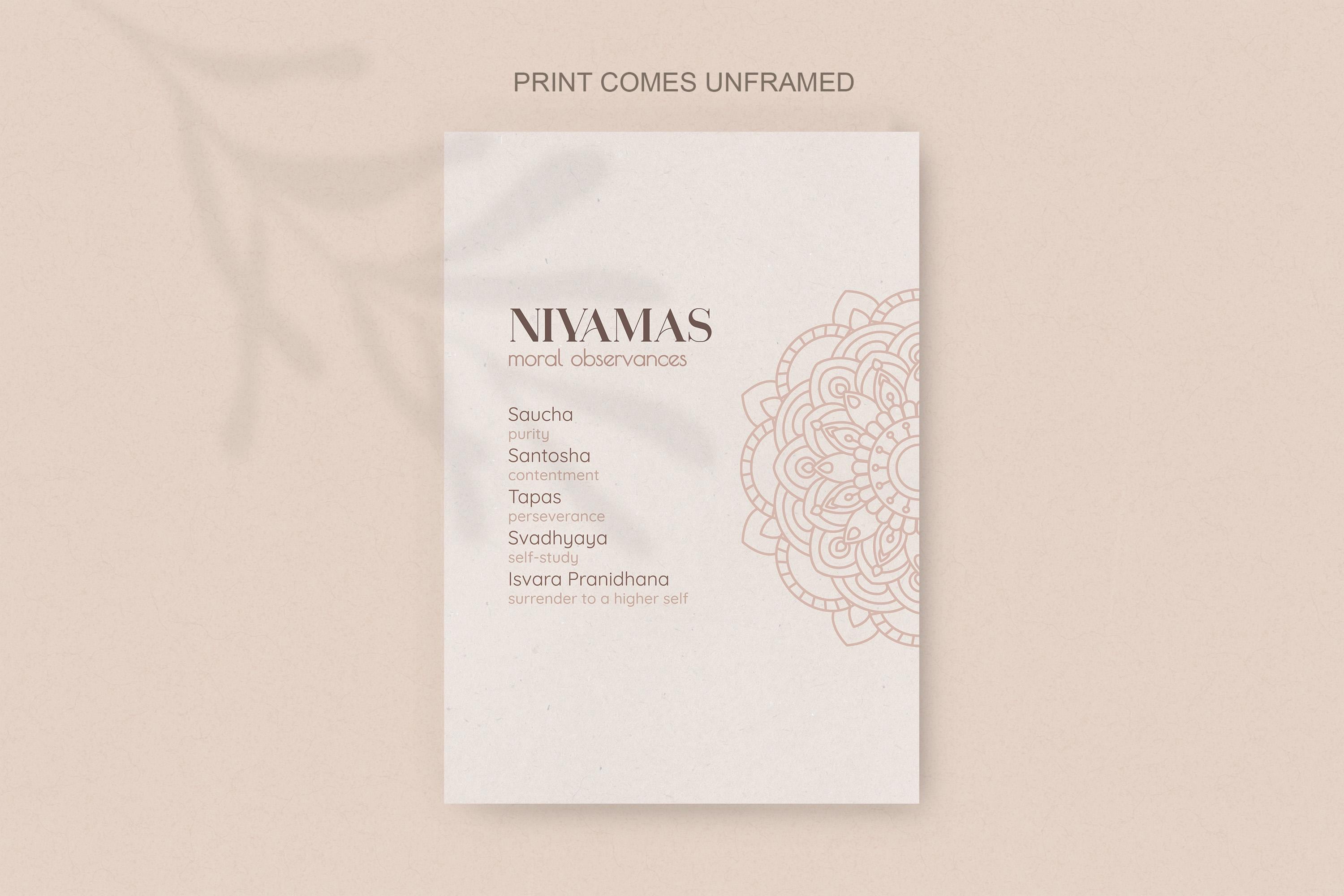 Yamas and Niyamas Art Print: Yoga Wall Decor, Yoga Studio Room - Etsy