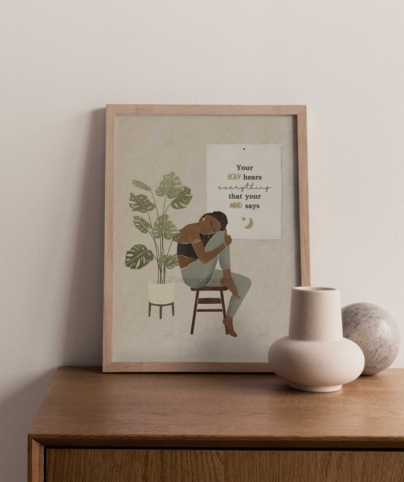 Mental Health Art Print, Mindfulness Art, Mindful Art Print, Yoga Room ...
