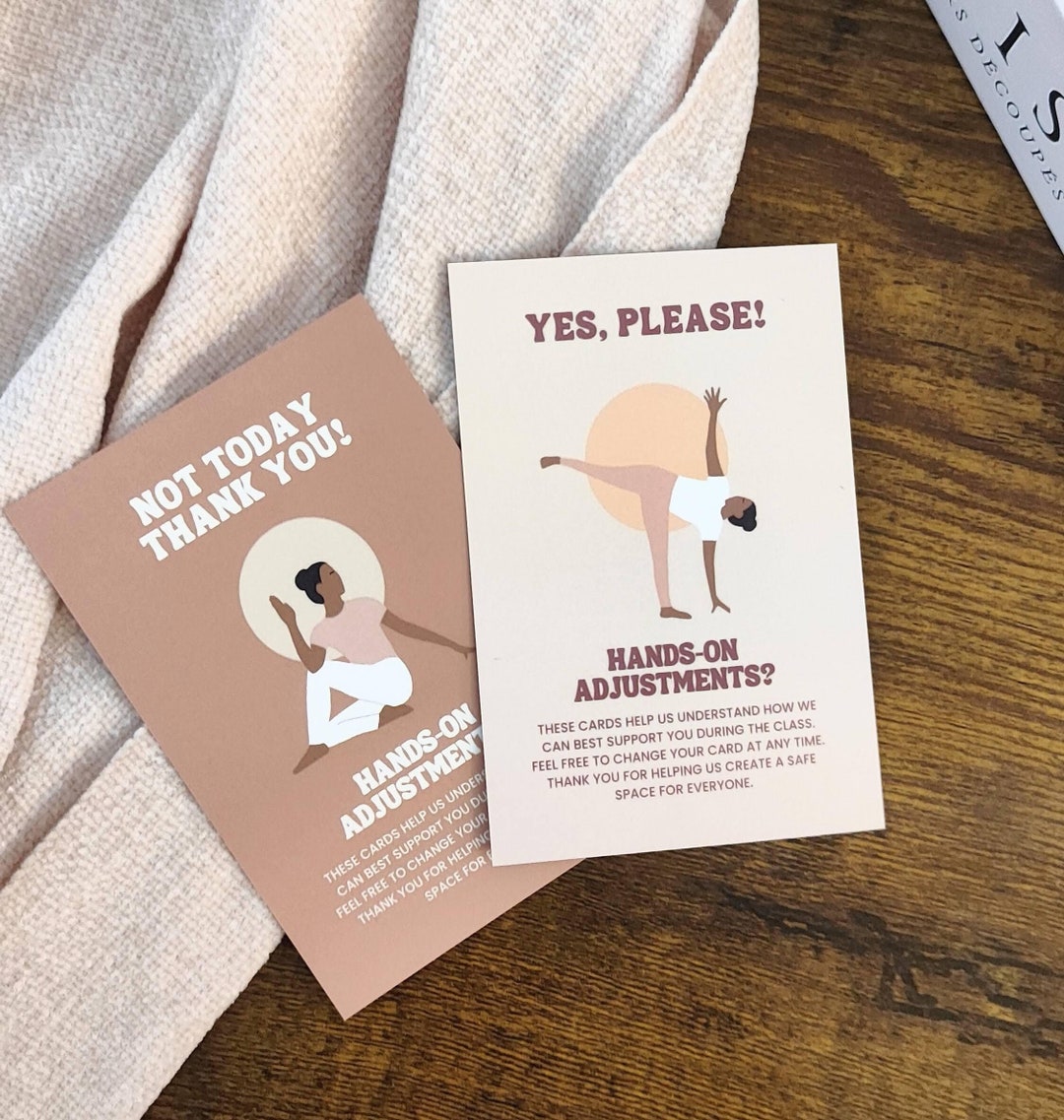 Yoga Adjust Consent Cards, 20 Yoga Permission Cards, Yoga Assist ...