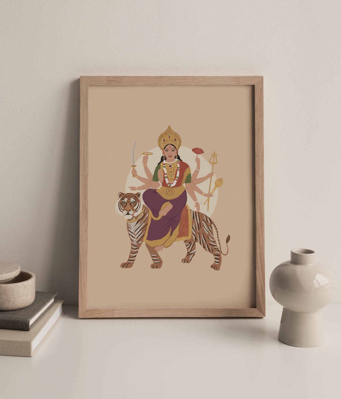Durga, Goddess Illustration, Hindu Goddess, India Artwork, Hindu ...