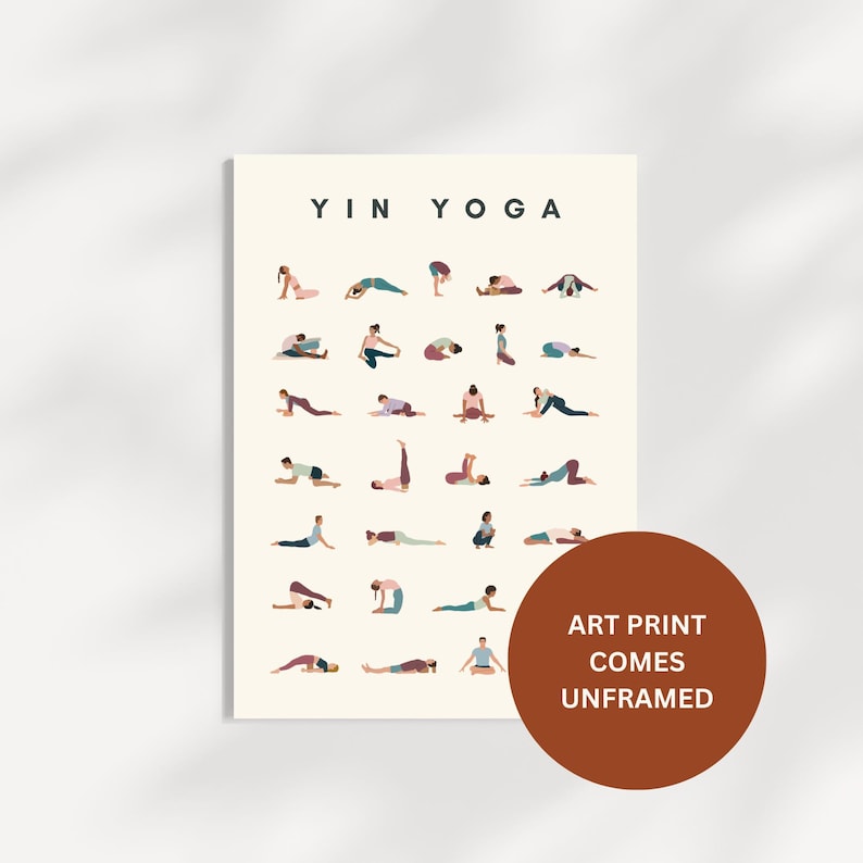 Yin Yoga Art Print, Yin Yoga A3, Yin Yoga Poses, Yoga Wall Art, Yoga Studio Decor - Etsy