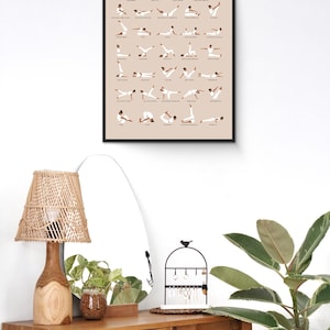 Pilates Poster, Classical Pilates 34 Exercises, Pilates Wall Art ...