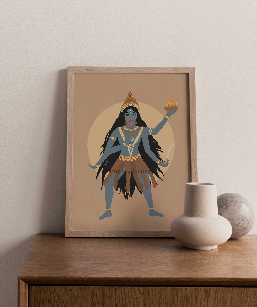 Kali Print, Kali Wall Art Illustration A5 A4 A3, Hindu Goddess, Hindu ...