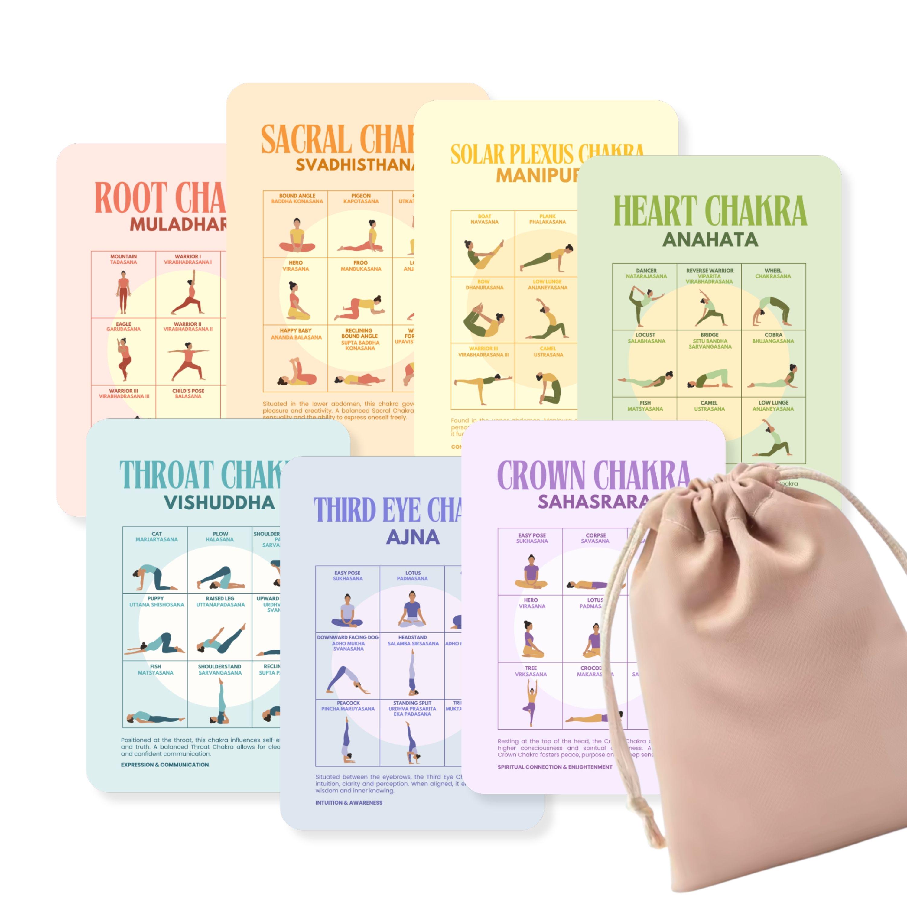 Chakra Yoga Cards, Yoga Poses for Each Chakra, 7 Cards With Healing ...